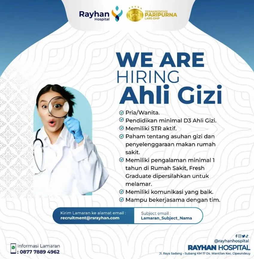 Lowongan Kerja Rayhan Hospital Subang