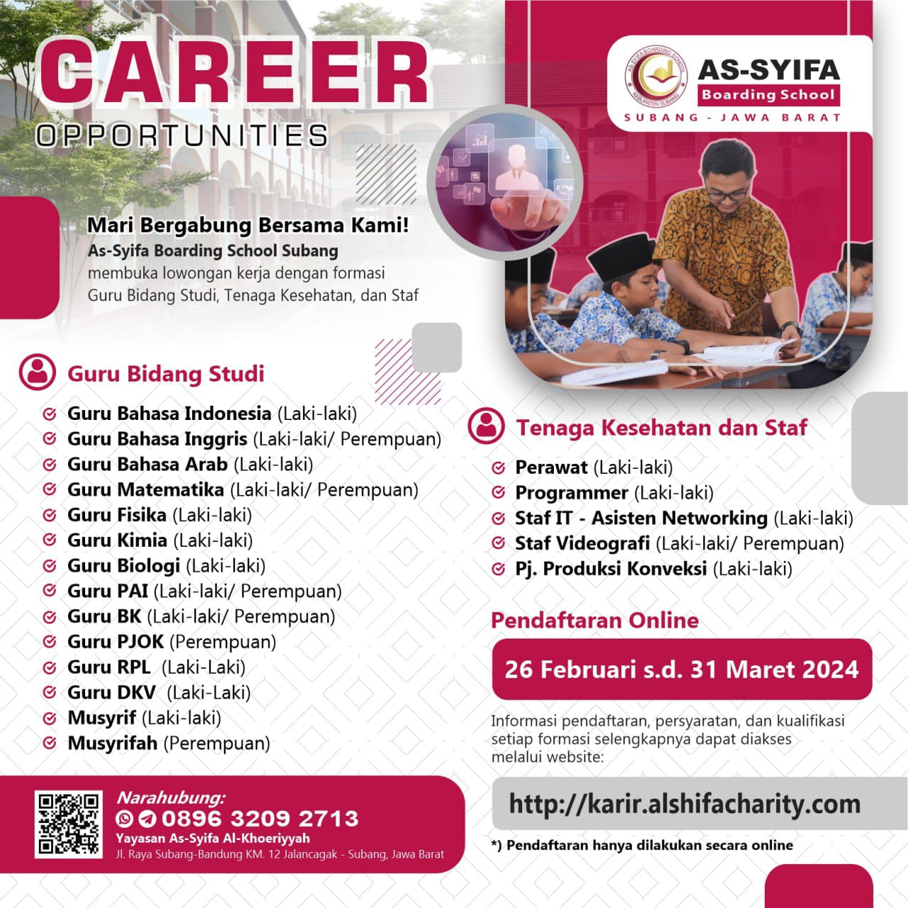 Lowongan Kerja As-Syifa Boarding School Subang Tahun 2024