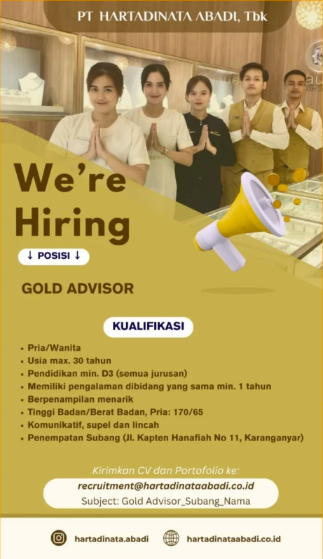 Lowongan Kerja PT Hartadinata Abadi Tbk Subang