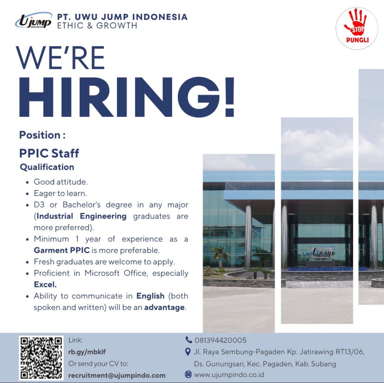 Lowongan Kerja PT Uwu Jump Indonesia (PT Ujump) Subang Terbaru 2026